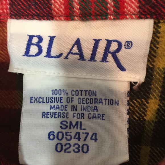 Blair | Tops | Vintage Blair Plaid Shirt With Floral Details S | Poshmark
